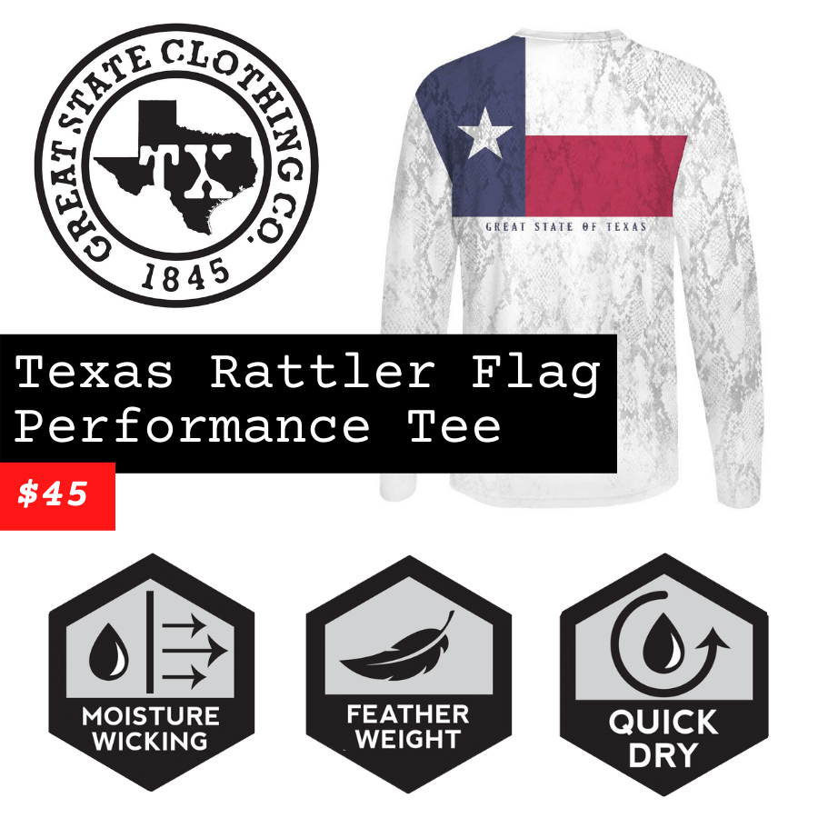Texas Rattler Flag Performance Tee – Great State Clothing